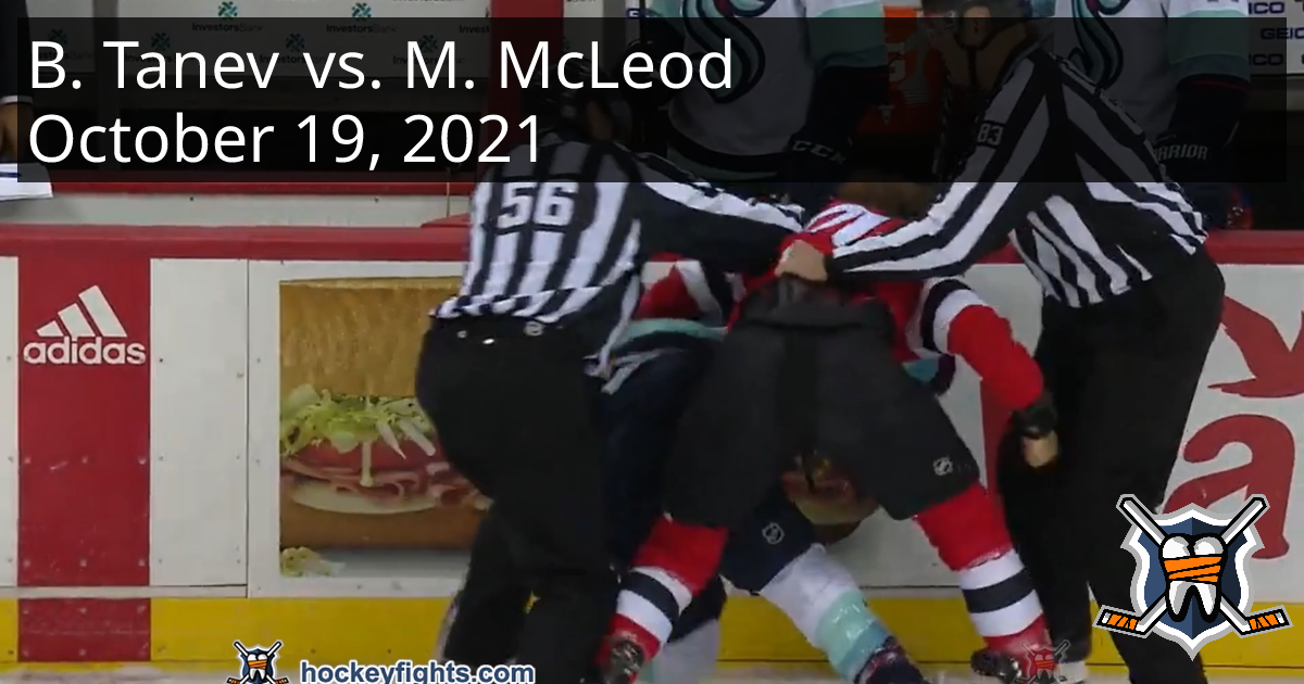 Brandon Tanev vs. Michael McLeod, October 19, 2021 - Seattle Kraken vs ...