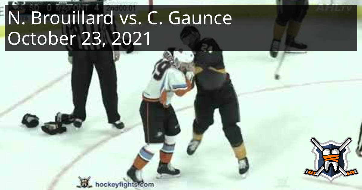Nikolas Brouillard vs. Cameron Gaunce, October 23, 2021 - San Diego ...