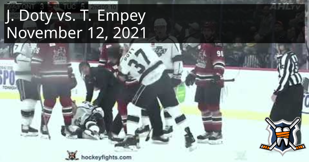 Jacob Doty vs. Tyson Empey, November 12, 2021 - Ontario Reign vs ...
