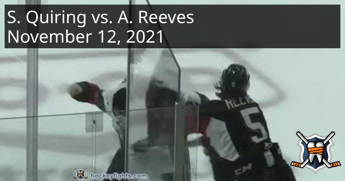 Steel Quiring vs. Aiden Reeves, November 12, 2021 - Kelowna Rockets vs ...