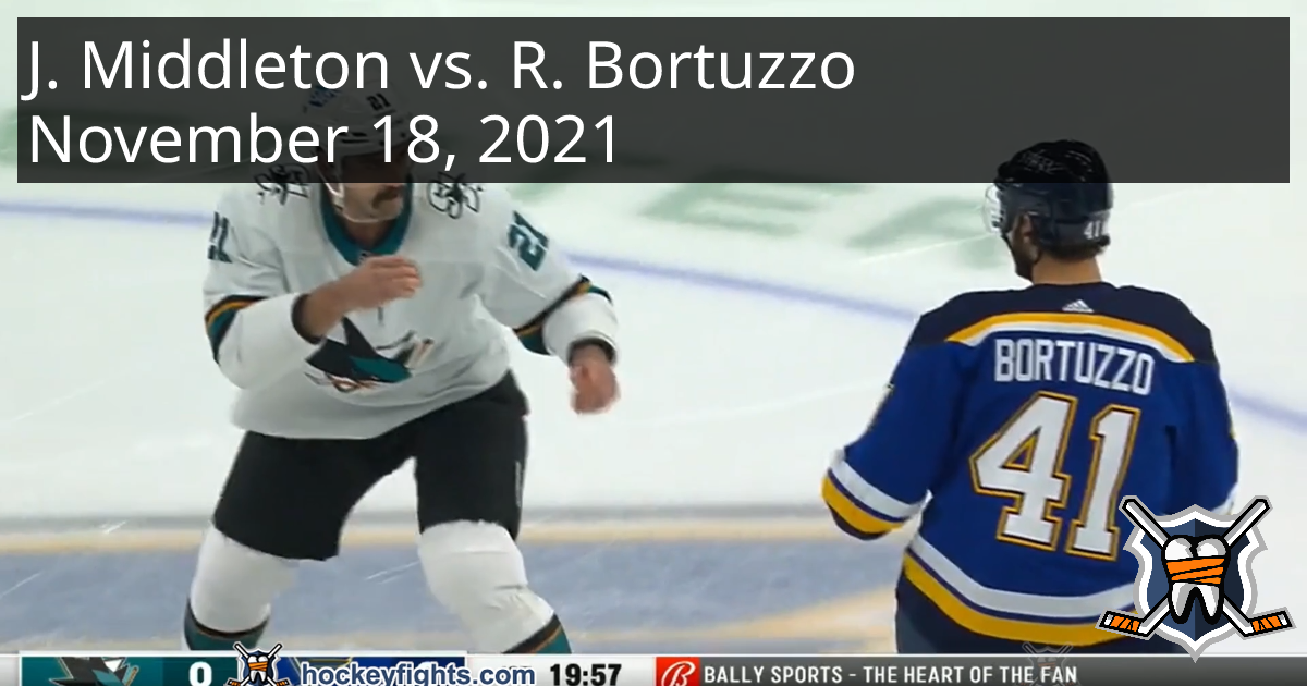 Jacob Middleton vs. Robert Bortuzzo, November 18, 2021 - San Jose ...