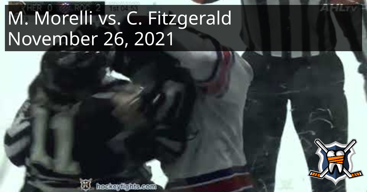 Mason Morelli vs. Casey Fitzgerald, November 26, 2021 - Hershey Bears ...