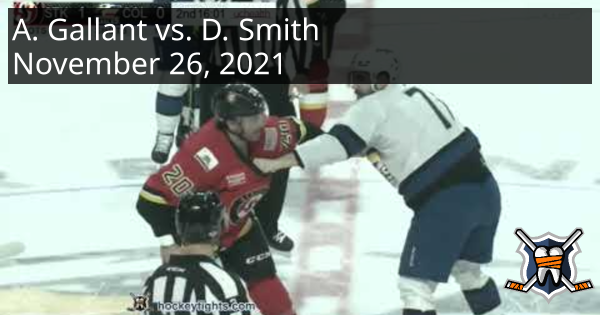 Alex Gallant vs. Dalton Smith, November 26, 2021 - Stockton Heat vs ...