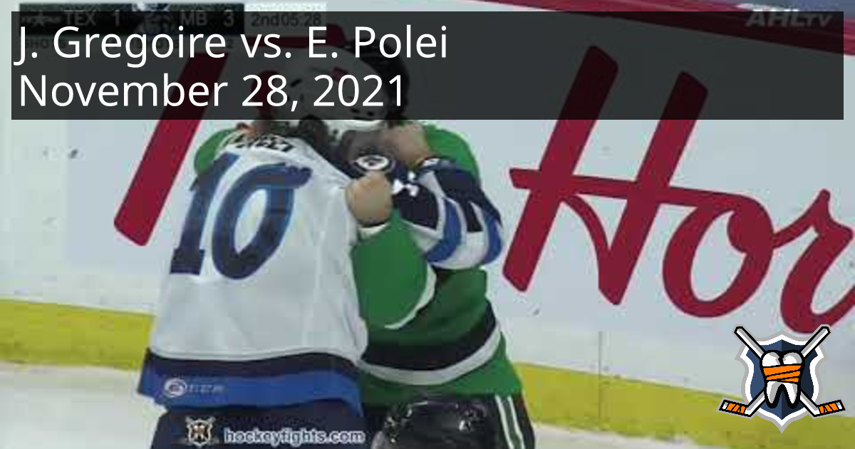 Jeremy Gregoire vs. Evan Polei, November 28, 2021 - Texas Stars vs ...