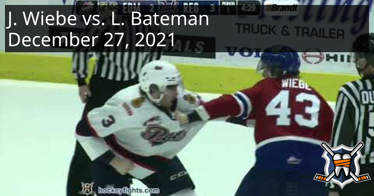 Jaxsen Wiebe vs. Luke Bateman, December 27, 2021 - Edmonton Oil Kings ...