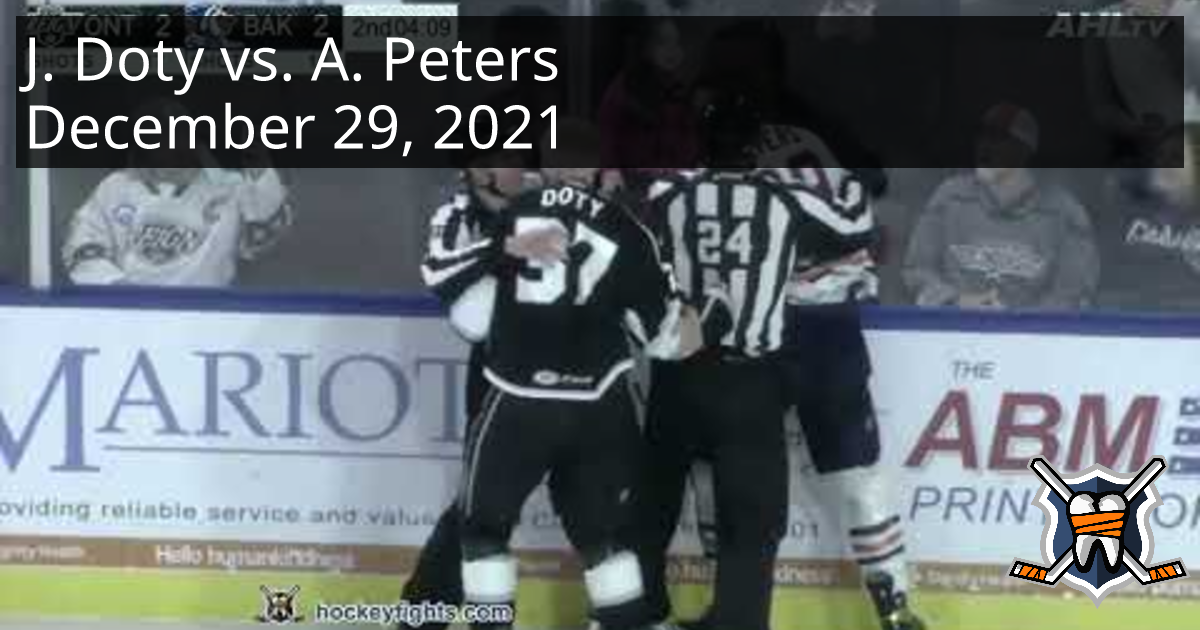 Jacob Doty vs. Alex Peters, December 29, 2021 - Ontario Reign vs ...