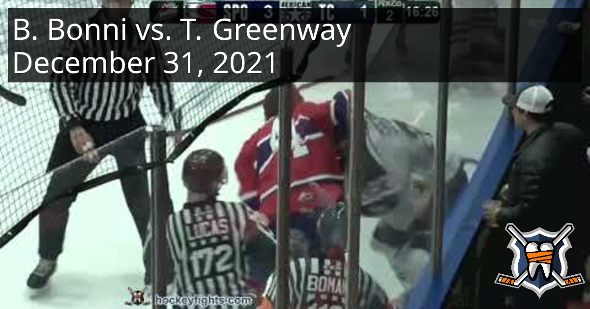 Ben Bonni vs. Tyson Greenway, December 31, 2021 - Spokane Chiefs vs ...