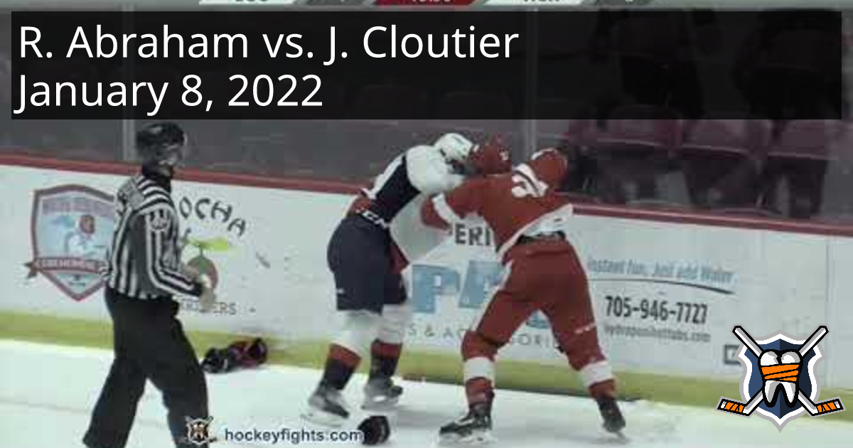 Ryan Abraham vs. Justin Cloutier, January 8, 2022 - Windsor Spitfires ...
