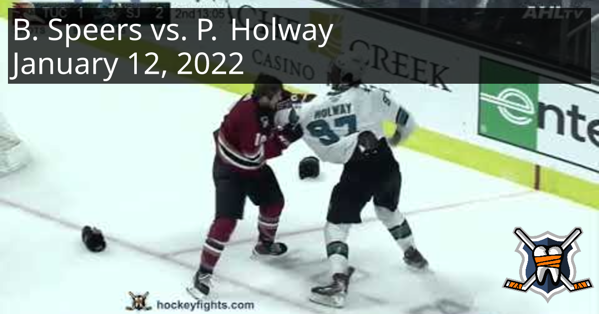 Blake Speers vs. Patrick Holway, January 12, 2022 - Tucson Roadrunners ...