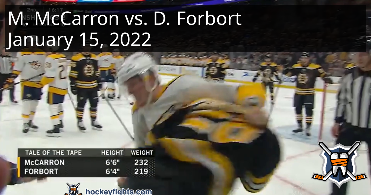 Michael McCarron vs. Derek Forbort, January 15, 2022 - Nashville ...
