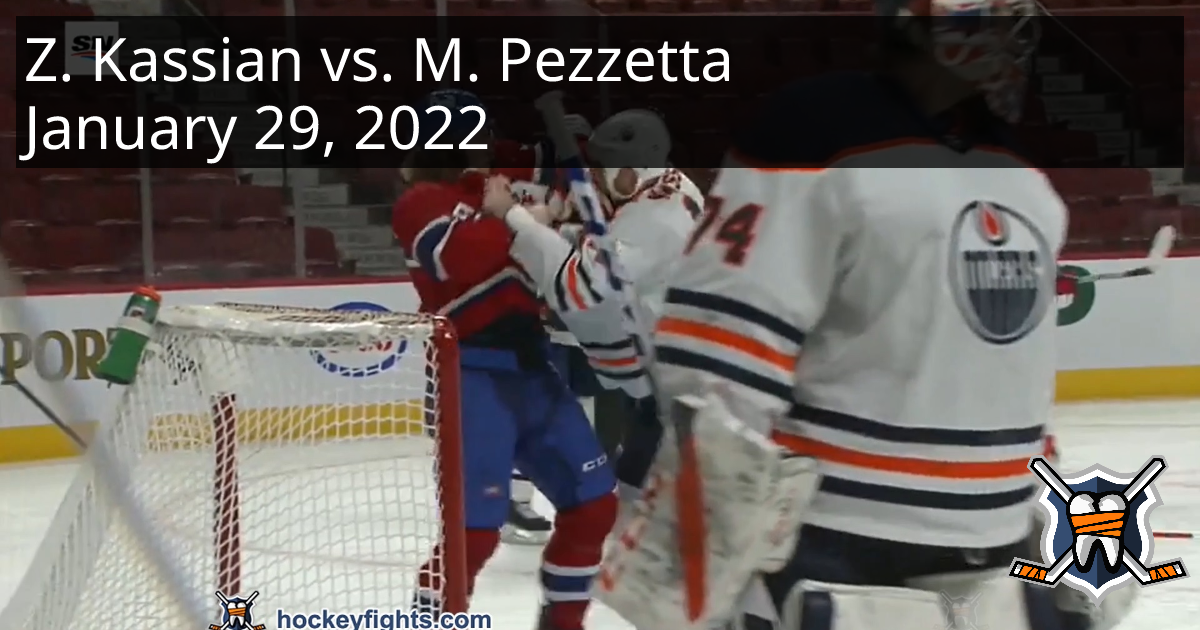 Zack Kassian vs. Michael Pezzetta, January 29, 2022 - Edmonton Oilers ...