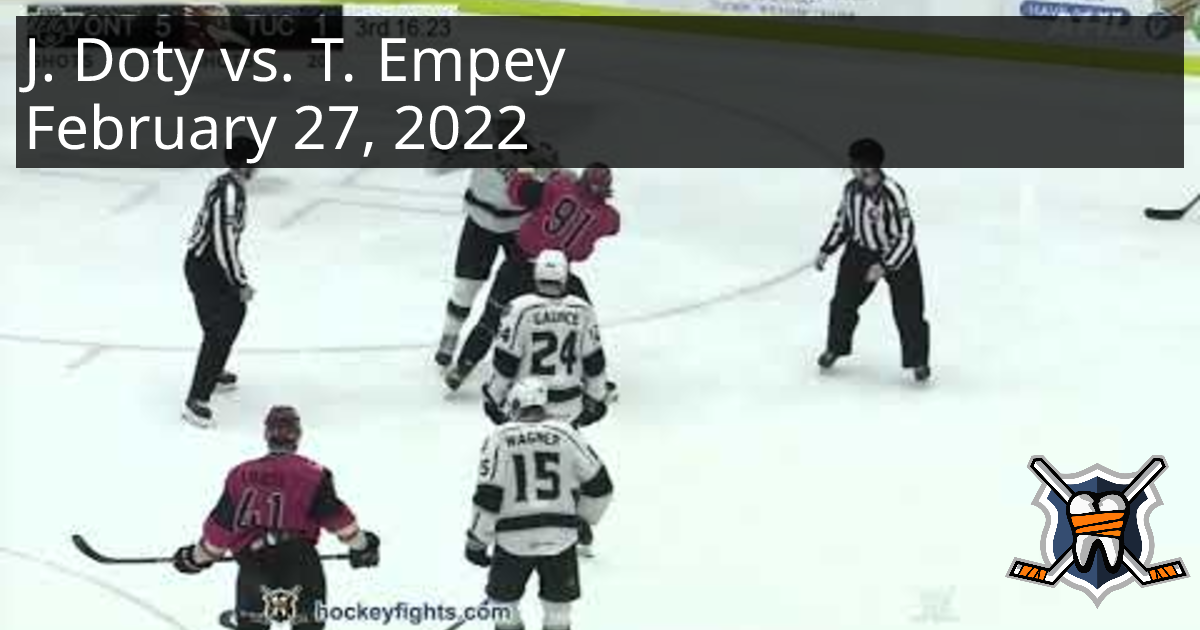 Jacob Doty vs. Tyson Empey, February 27, 2022 - Ontario Reign vs ...