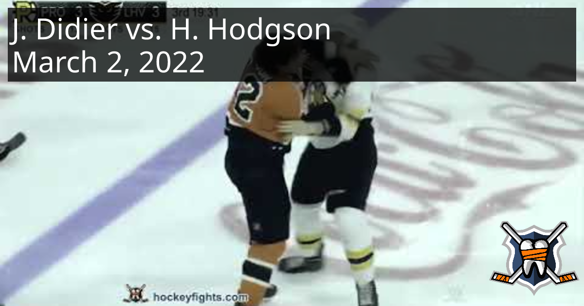 Josiah Didier vs. Hayden Hodgson, March 2, 2022 - Providence Bruins vs ...