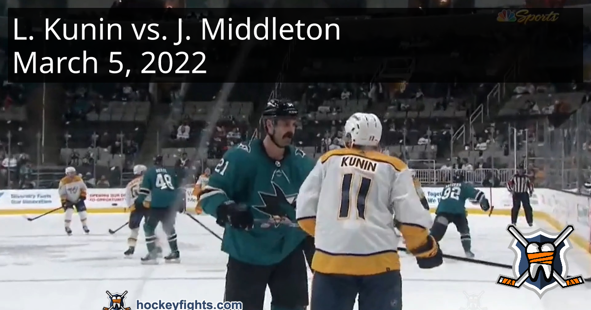 Luke Kunin vs. Jacob Middleton, March 5, 2022 - Nashville Predators vs ...