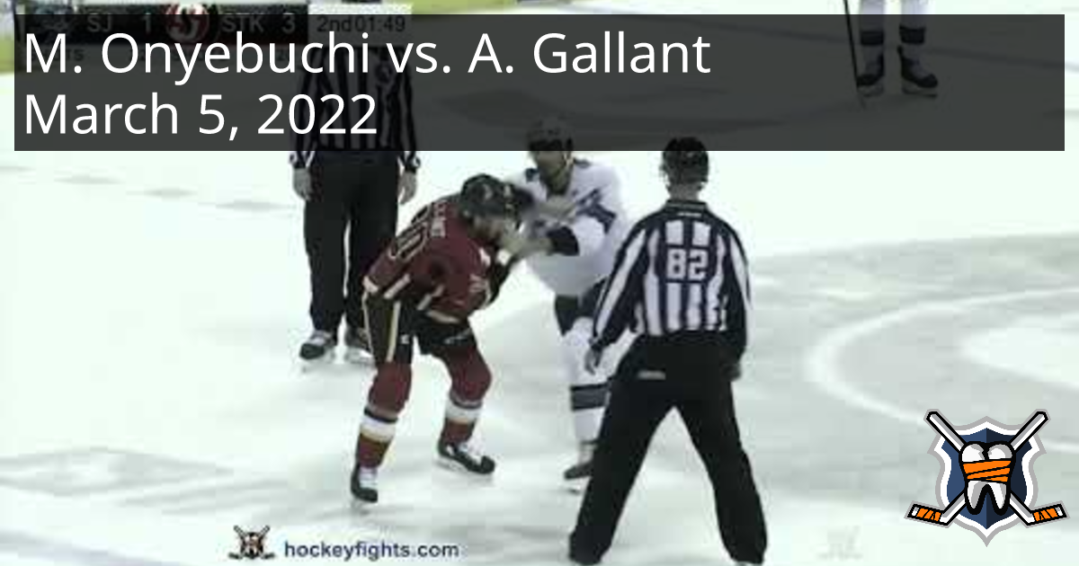 Montana Onyebuchi vs. Alex Gallant, March 5, 2022 - San Jose Barracuda ...