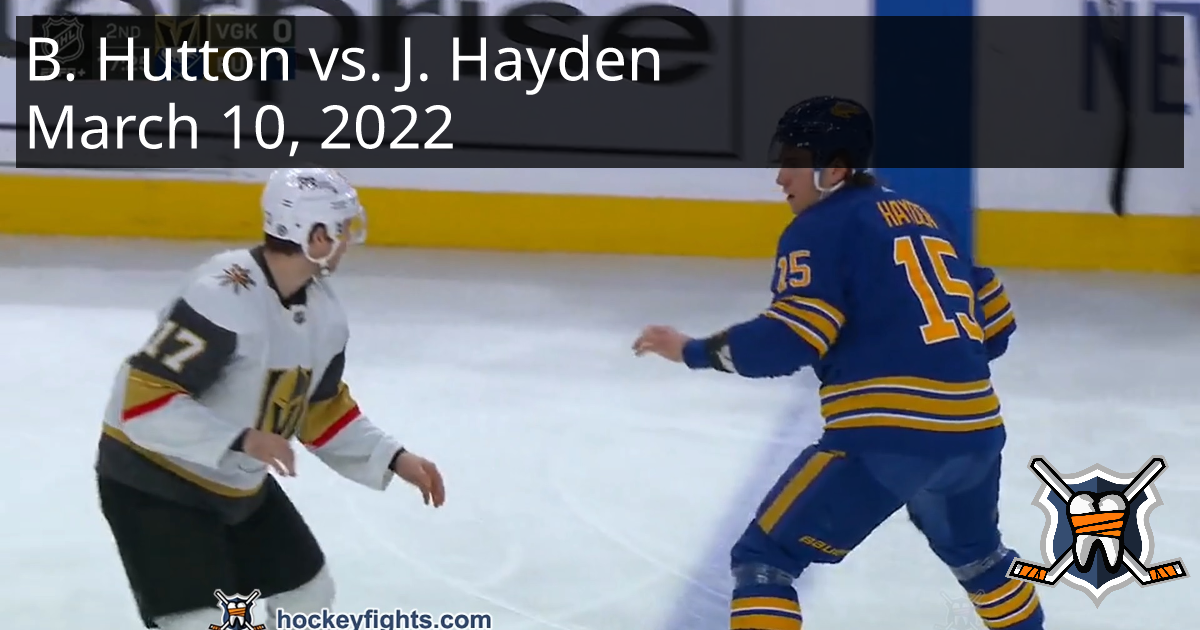 Ben Hutton vs. John Hayden, March 10, 2022 - Vegas Golden Knights vs ...