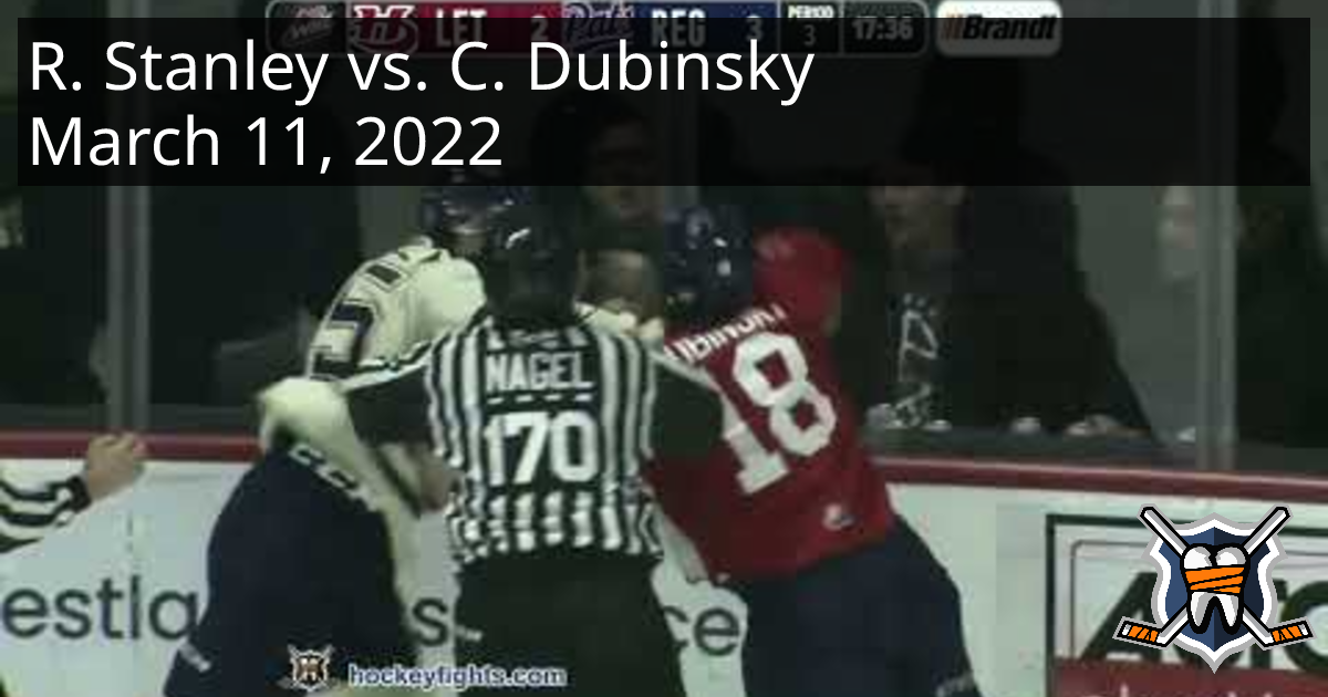 Ross Stanley vs. Cole Dubinsky, March 11, 2022 - Lethbridge Hurricanes ...