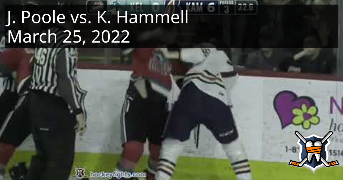 Jake Poole vs. Kaden Hammell, March 25, 2022 - Kelowna Rockets vs ...