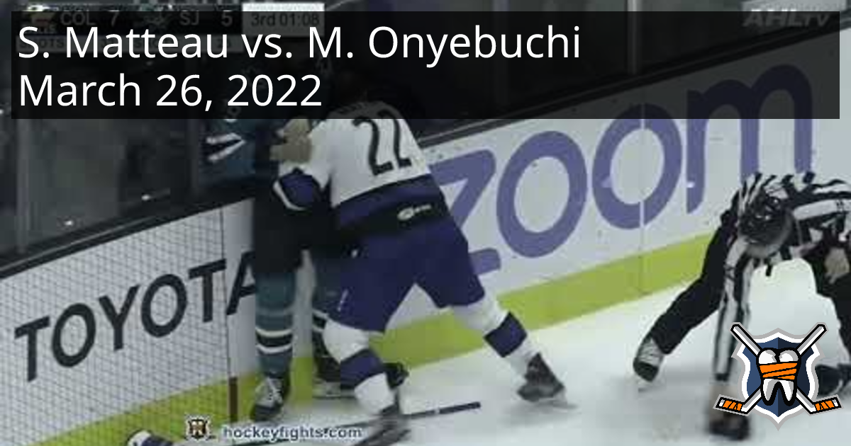 Stefan Matteau vs. Montana Onyebuchi, March 26, 2022 - Colorado Eagles ...
