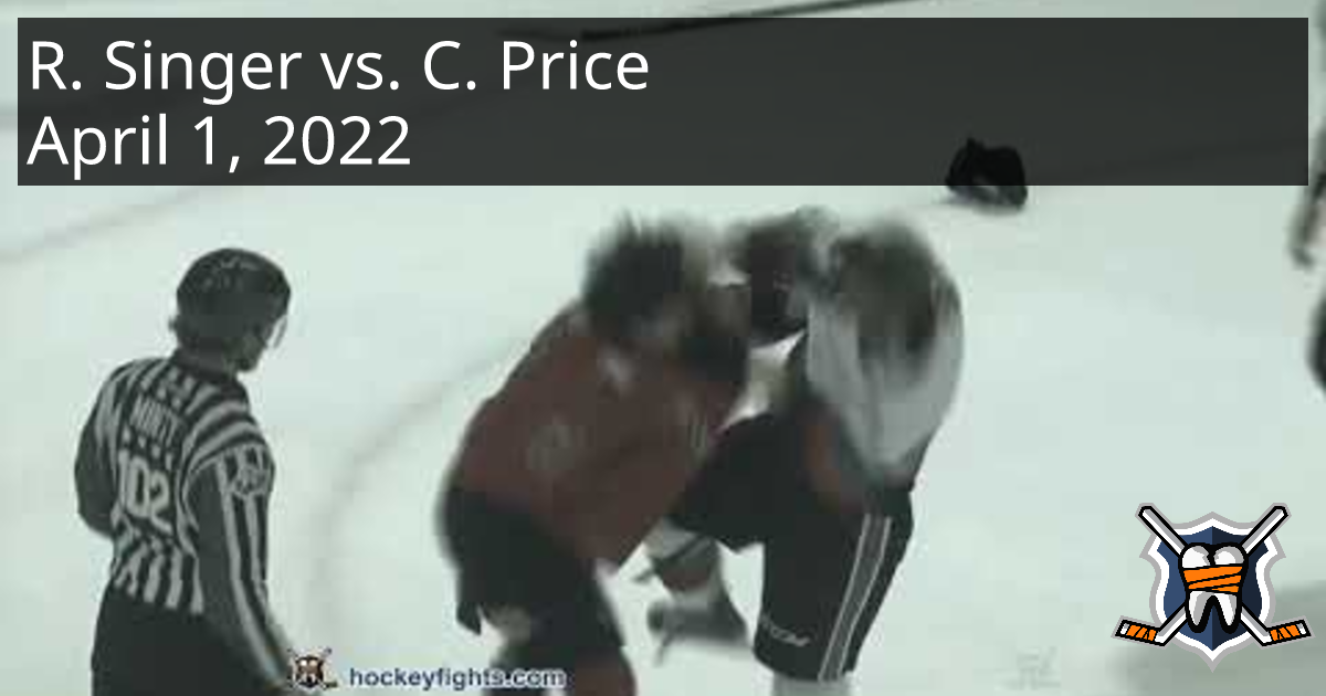 Ryker Singer vs. Caden Price, April 1, 2022 - Prince George Cougars vs ...