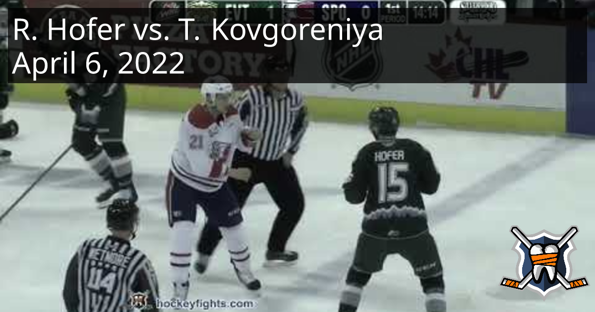 Ryan Hofer vs. Timafey Kovgoreniya, April 6, 2022 - Everett Silvertips ...