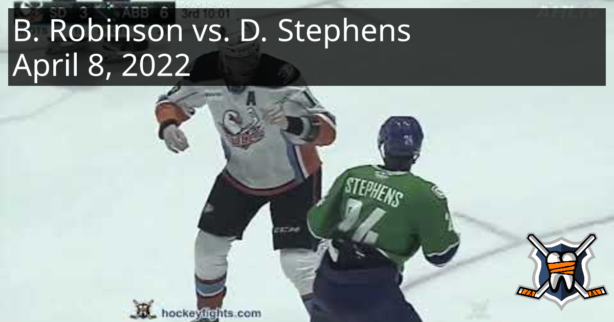 Buddy Robinson vs. Devante Stephens, April 8, 2022 - San Diego Gulls vs ...