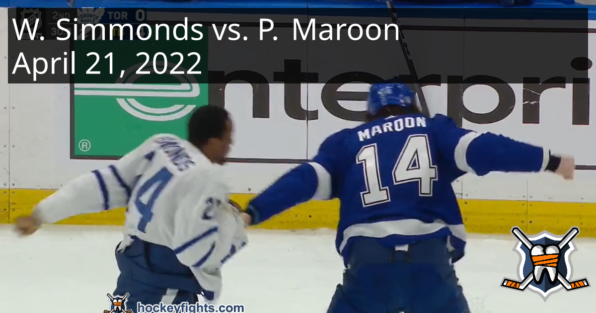 Wayne Simmonds vs. Pat Maroon, April 21, 2022 - Toronto Maple Leafs vs ...