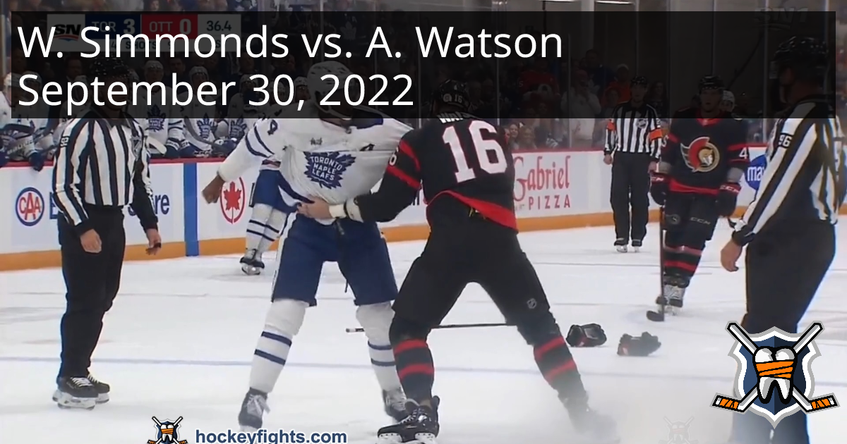 Wayne Simmonds vs. Austin Watson, September 30, 2022 - Toronto Maple ...
