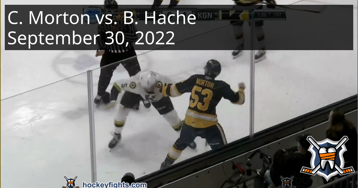 Cameron Morton vs. Braden Hache, September 30, 2022 - Erie Otters vs ...
