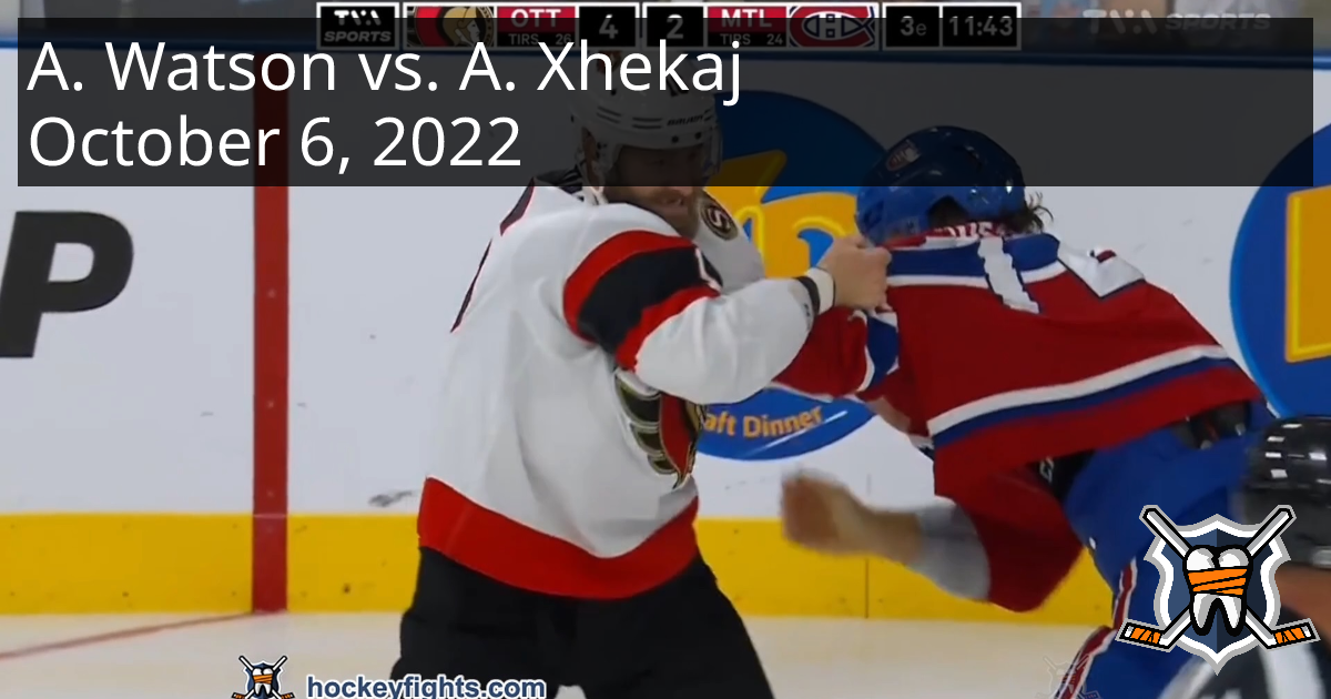 Austin Watson vs. Arber Xhekaj, October 6, 2022 - Ottawa Senators vs ...