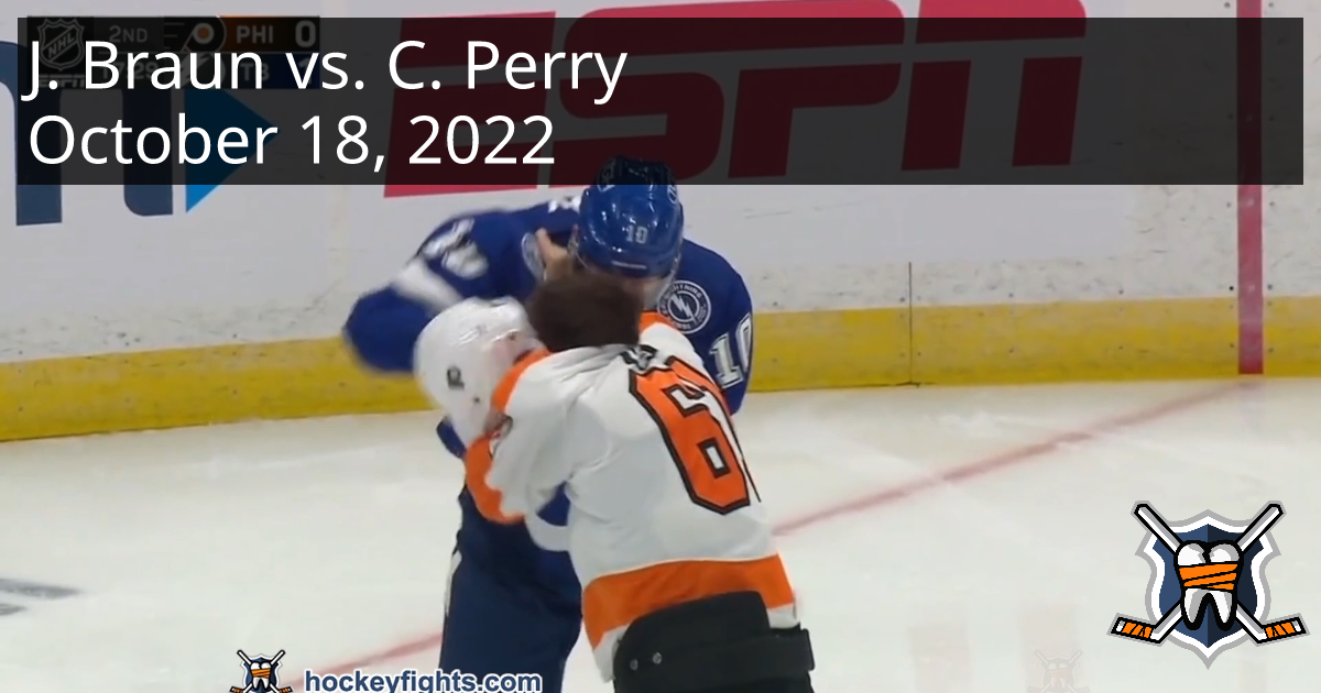 Justin Braun vs. Corey Perry, October 18, 2022 - Philadelphia Flyers vs ...