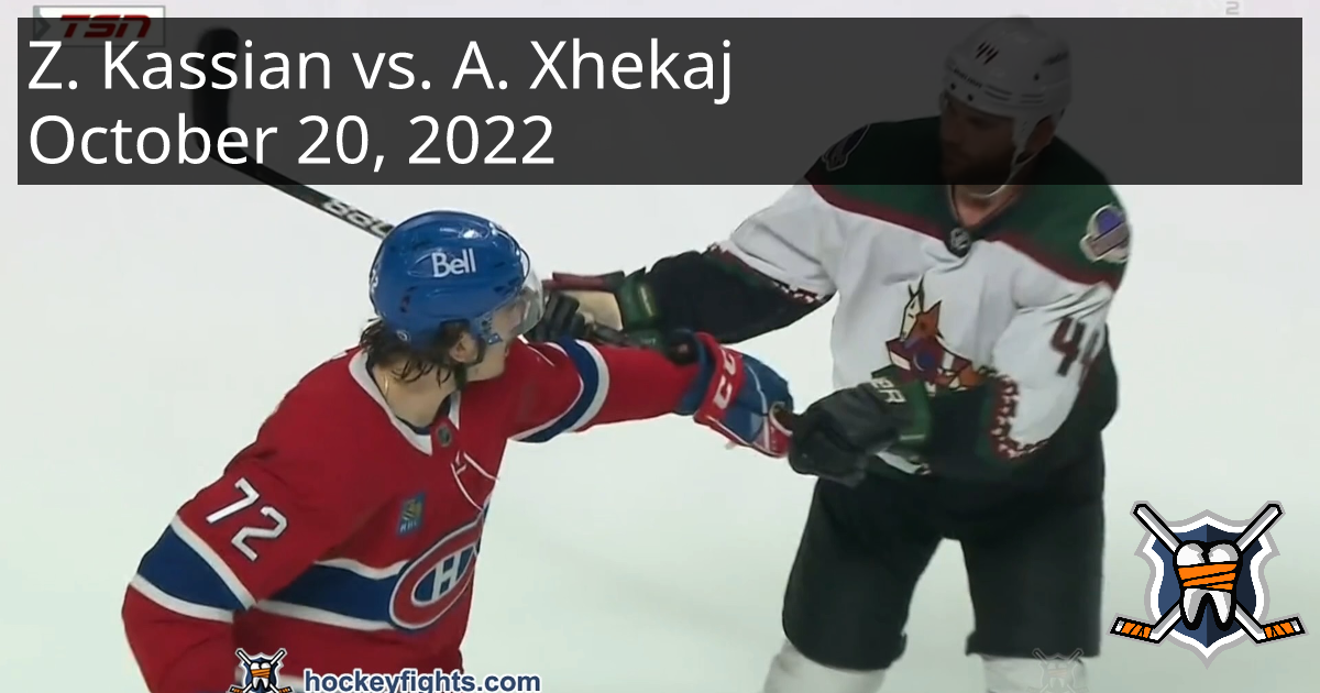 Zack Kassian vs. Arber Xhekaj, October 20, 2022 - Arizona Coyotes vs ...