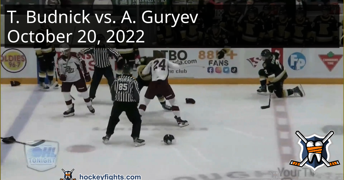 Thomas Budnick vs. Artem Guryev, October 20, 2022 - Kingston Frontenacs ...