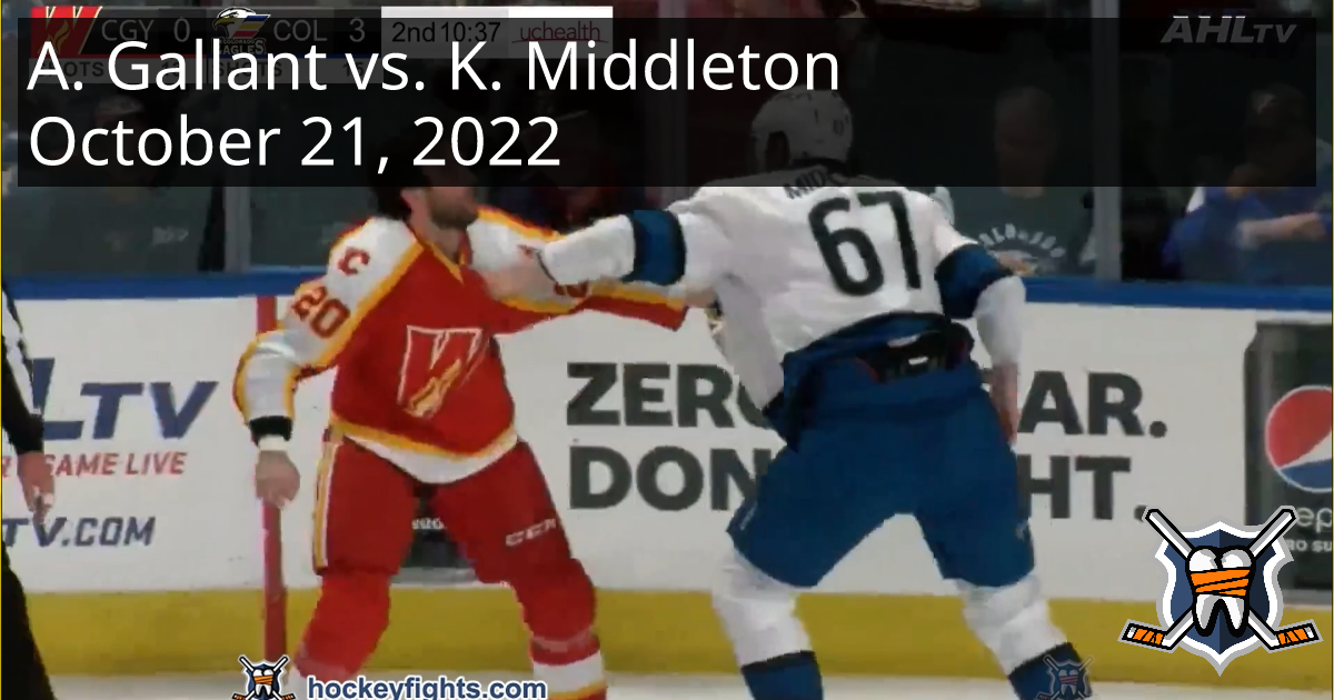 Alex Gallant vs. Keaton Middleton, October 21, 2022 - Calgary Wranglers ...