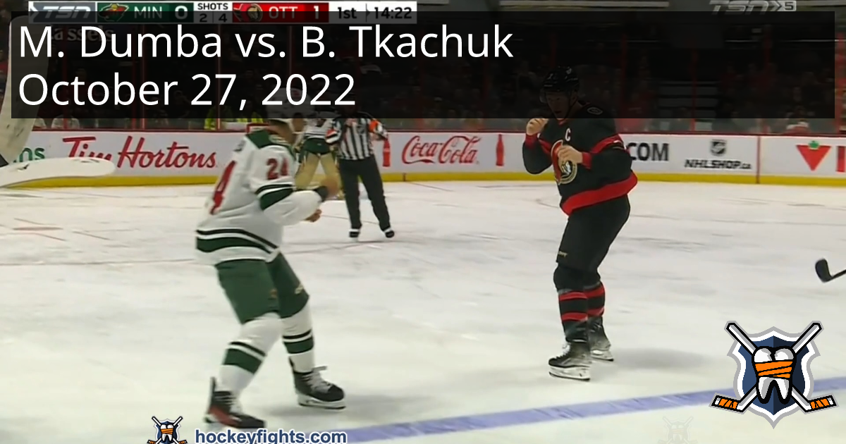 Matt Dumba vs. Brady Tkachuk, October 27, 2022 - Minnesota Wild vs ...