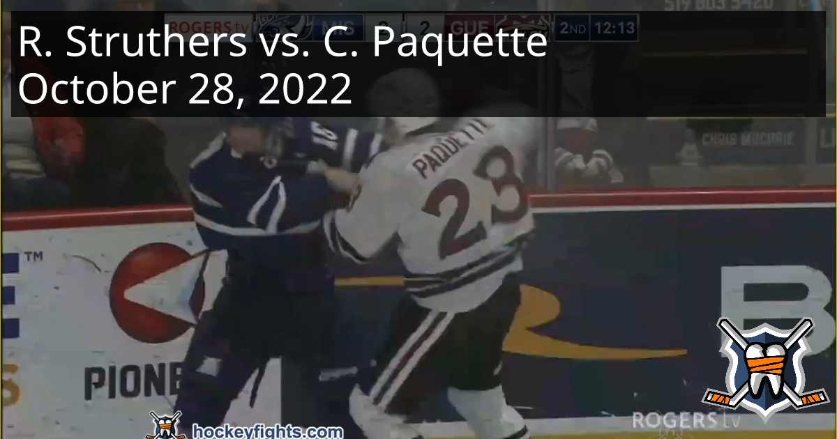 Ryan Struthers vs. Charlie Paquette, October 28, 2022 - Mississauga ...