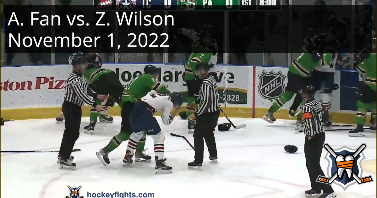 Andrew Fan vs. Zachary Wilson, November 1, 2022 - Tri-City Americans vs ...
