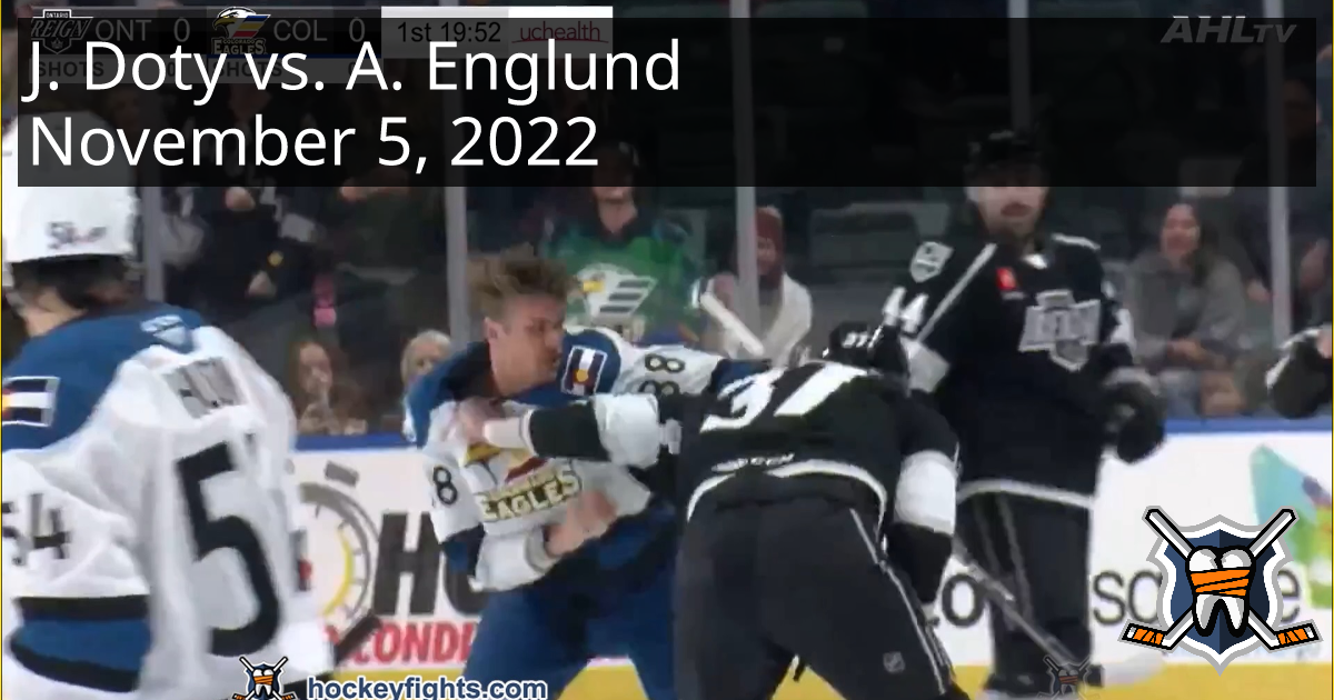Jacob Doty vs. Andreas Englund, November 5, 2022 - Ontario Reign vs ...