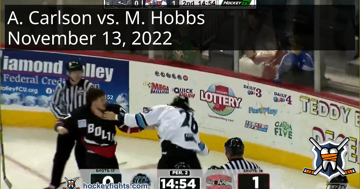 Alex Carlson vs. Matthew Hobbs, November 13, 2022 - Quad City Storm vs ...