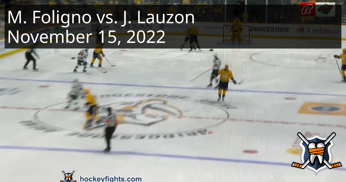 Marcus Foligno vs. Jeremy Lauzon, November 15, 2022 - Minnesota Wild vs ...