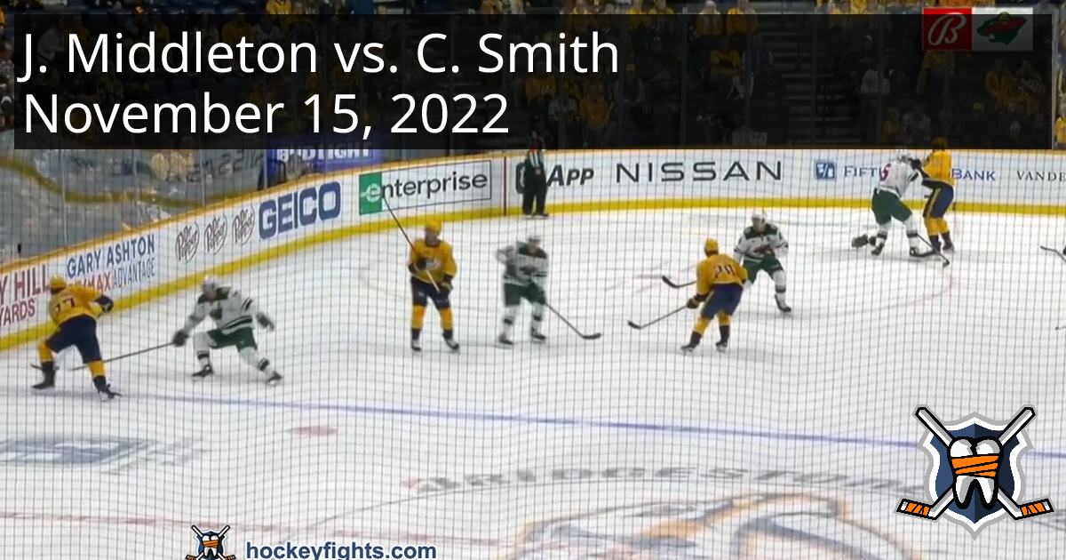 Jacob Middleton vs. Cole Smith, November 15, 2022 - Minnesota Wild vs ...