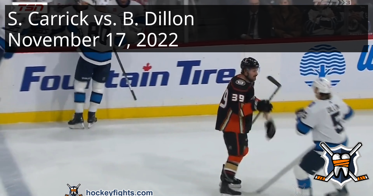 Sam Carrick vs. Brenden Dillon, November 17, 2022 - Anaheim Ducks vs ...