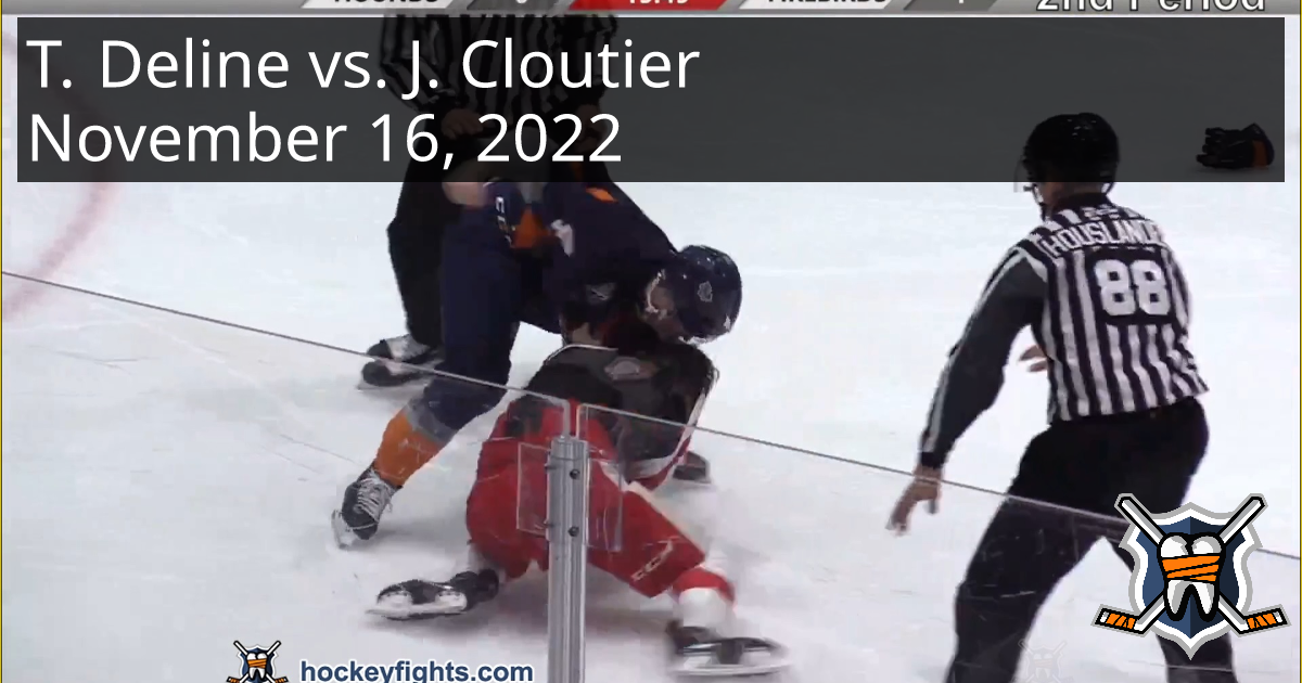Tyler Deline vs. Justin Cloutier, November 16, 2022 - Flint Firebirds ...