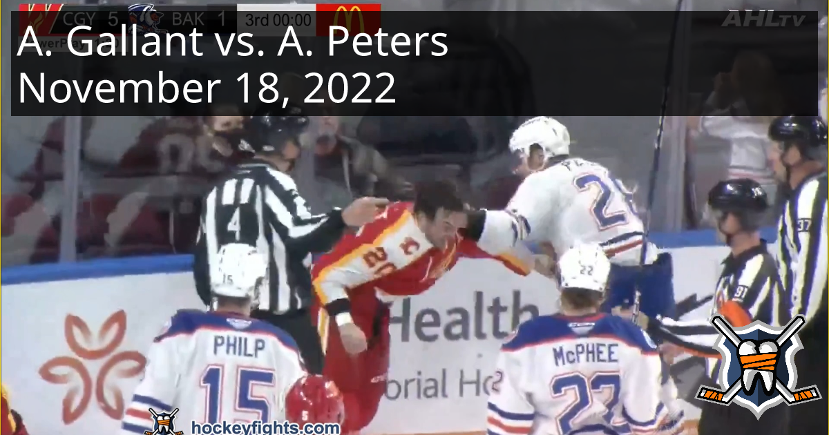 Alex Gallant vs. Alex Peters, November 18, 2022 - Calgary Wranglers vs ...