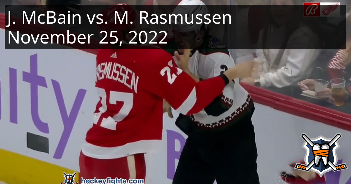 Jack McBain vs. Michael Rasmussen, November 25, 2022 - Arizona Coyotes ...