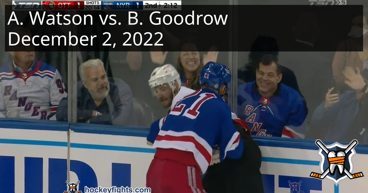 Austin Watson vs. Barclay Goodrow, December 2, 2022 - Ottawa Senators ...
