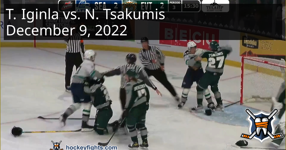 Tij Iginla vs. Niko Tsakumis, December 9, 2022 - Seattle Thunderbirds ...