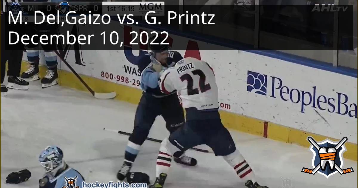 Marc Del Gaizo vs. Greg Printz, December 10, 2022 - Milwaukee Admirals ...