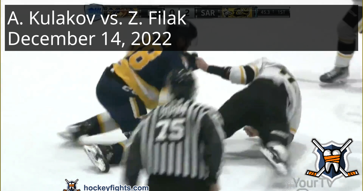 Artyom Kulakov vs. Zach Filak, December 14, 2022 - Erie Otters vs ...
