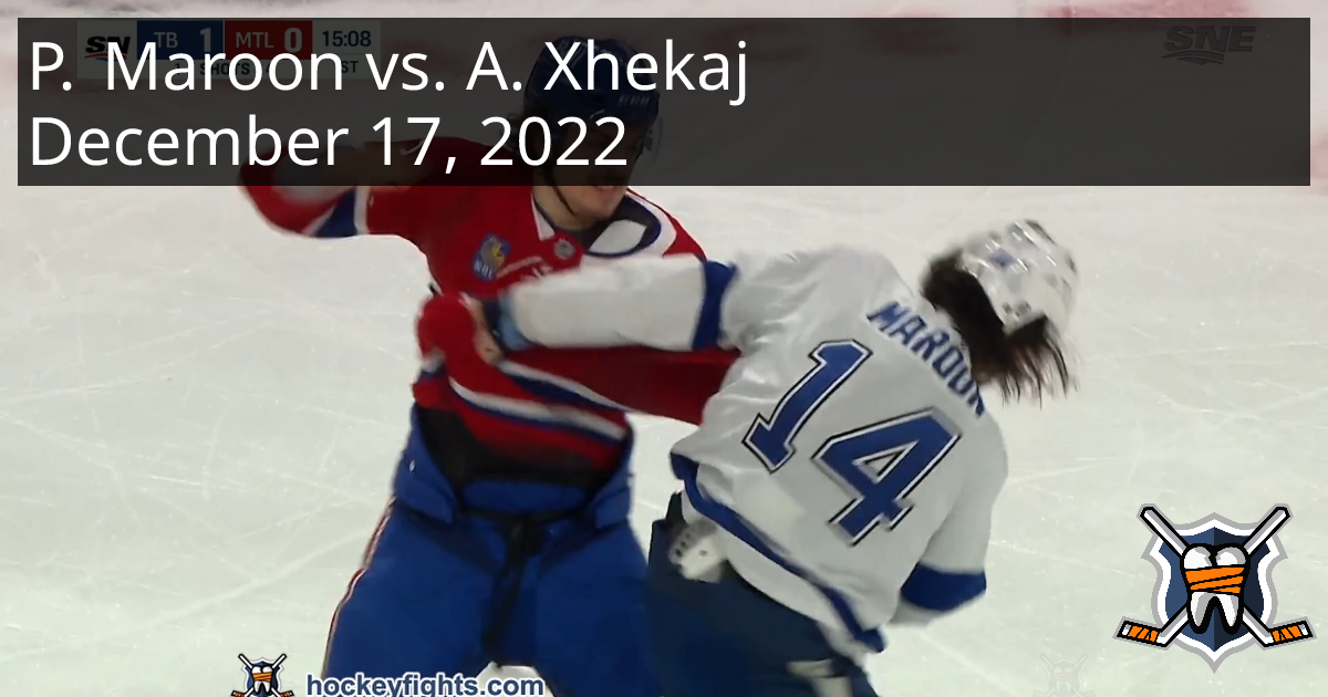 Pat Maroon vs. Arber Xhekaj, December 17, 2022 - Tampa Bay Lightning vs ...